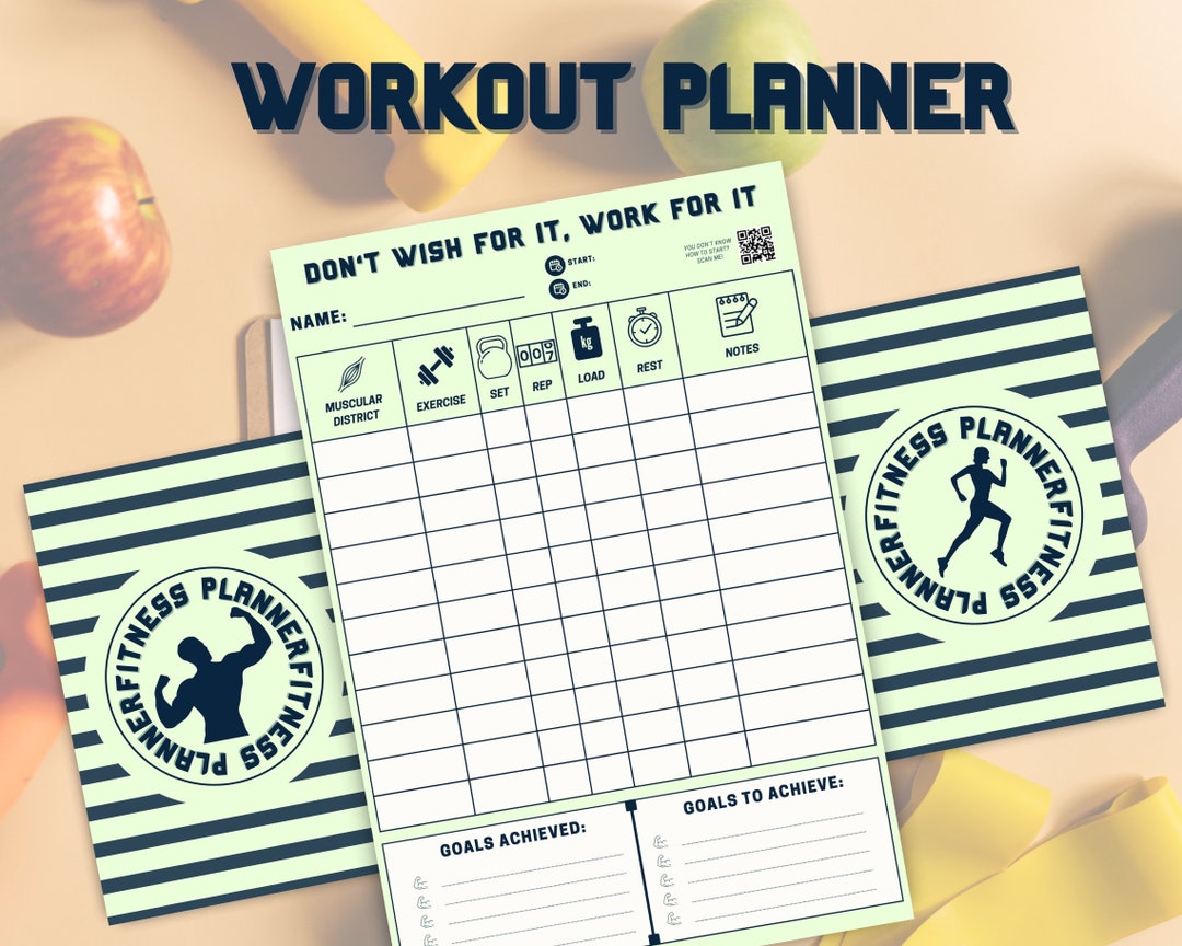 Printable and Digital Fitness Planner, Workout Worksheet, Weekly ...