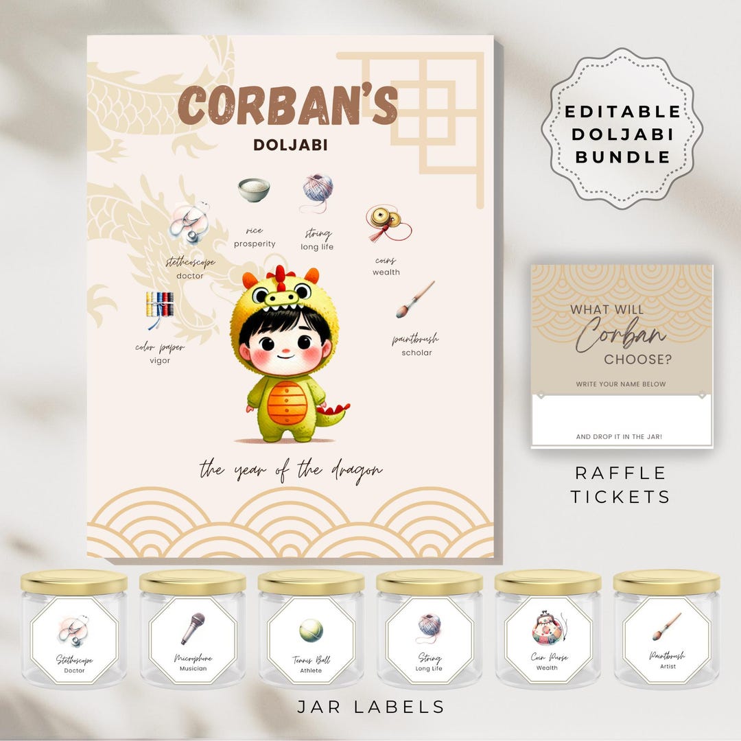 Doljabi Zhuazhou Thoinoi Sign Poster BUNDLE for Korean First Birthday ...