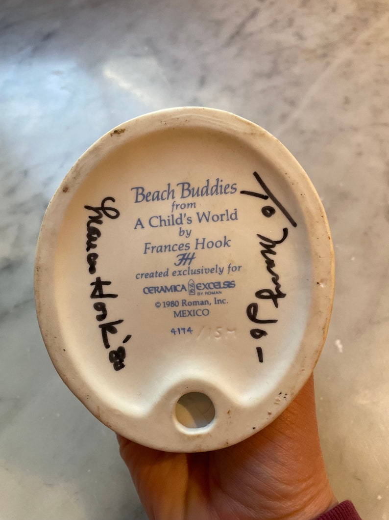 Frances Hook Figurine Beach Boy Looking at Crab beach Buddies Signed - Etsy