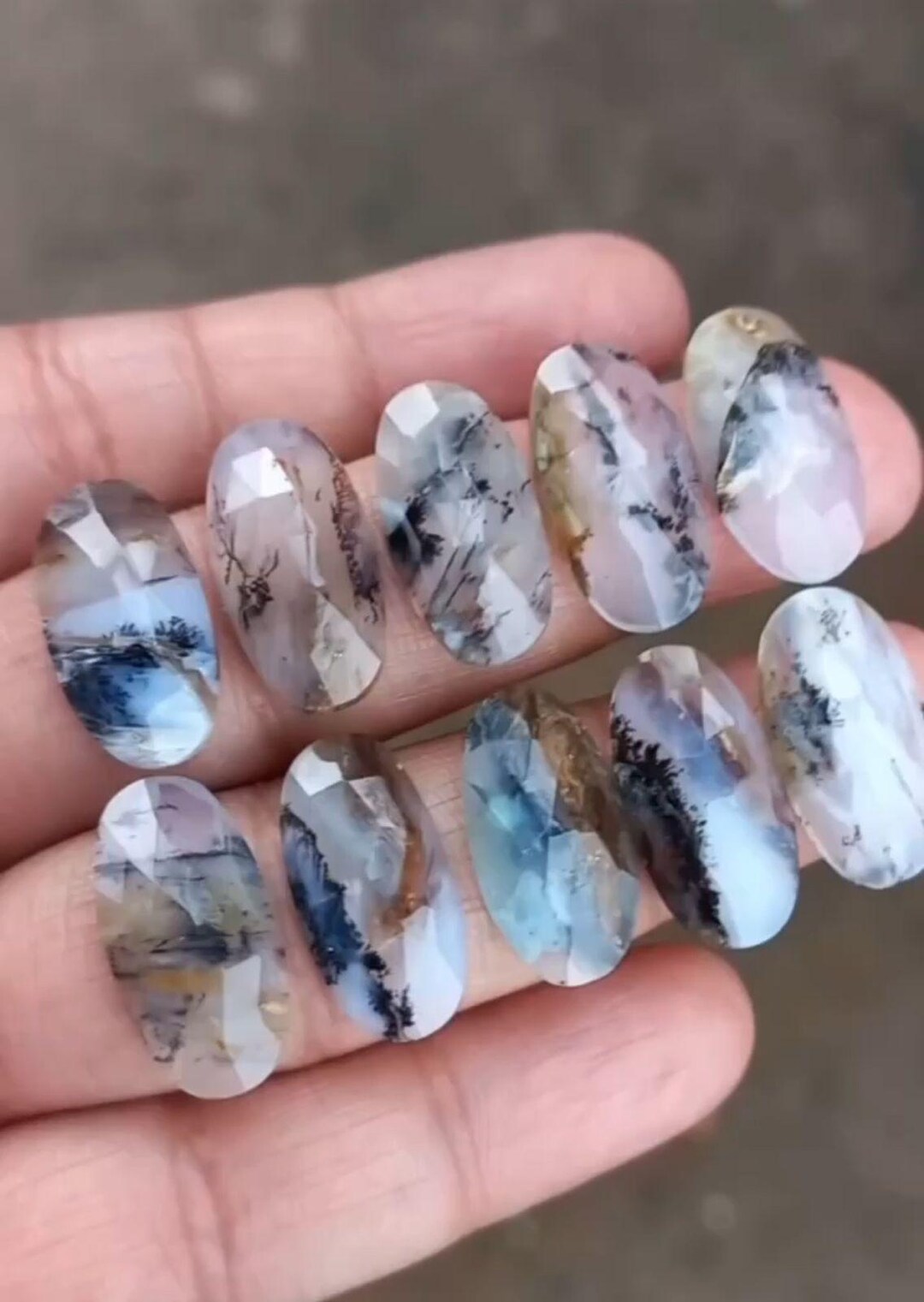 Natural Peruvian Opal Rose Cut Oval Shape Gemstones 10 Pieces Lot: - Etsy