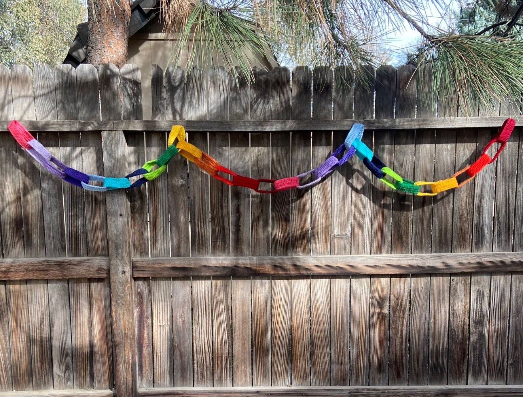 Crochet Rainbow Paper Chain Garland Handmade Gardlan Crochet Paper ...