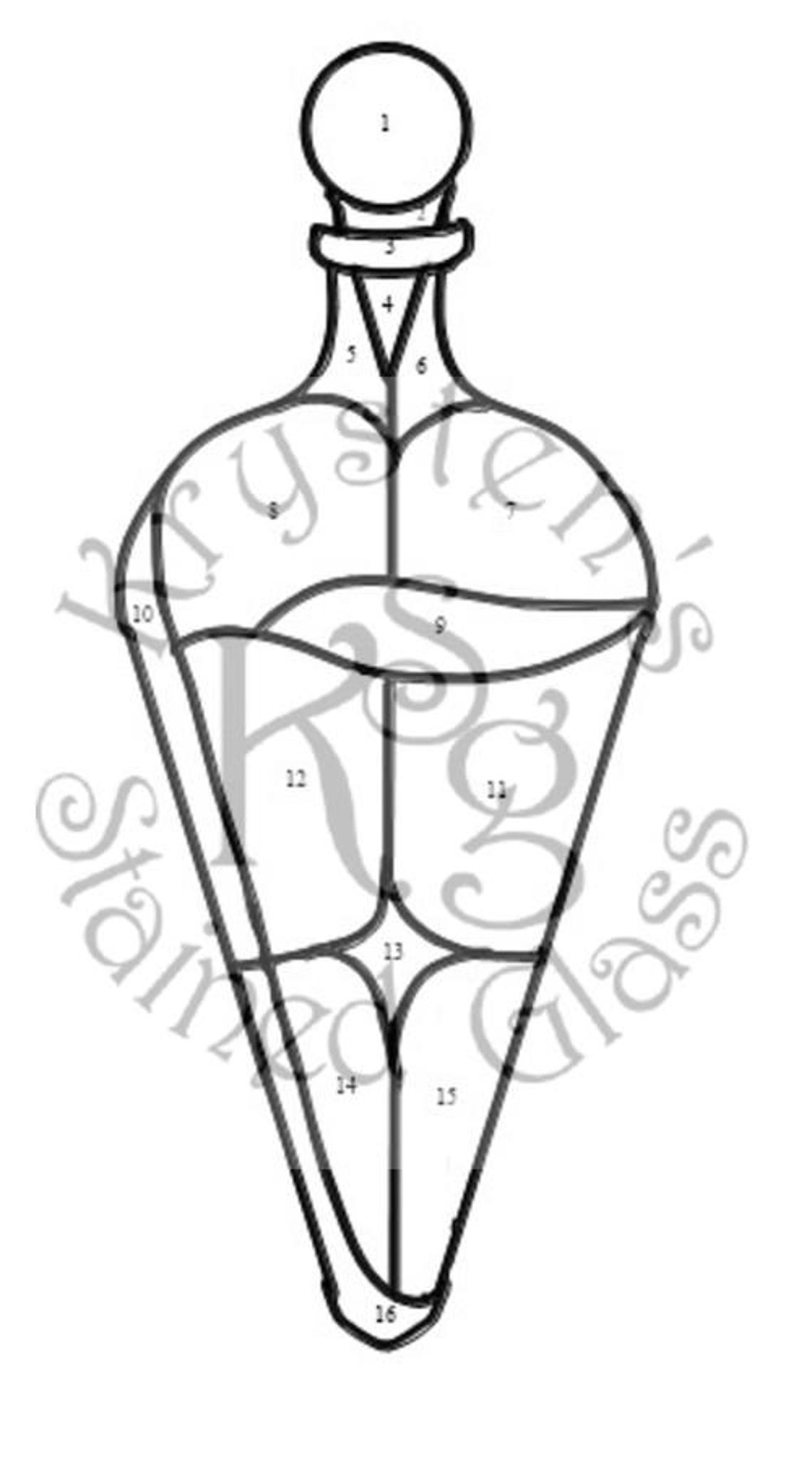 Stained Glass Pattern for Potion Bottle - Etsy