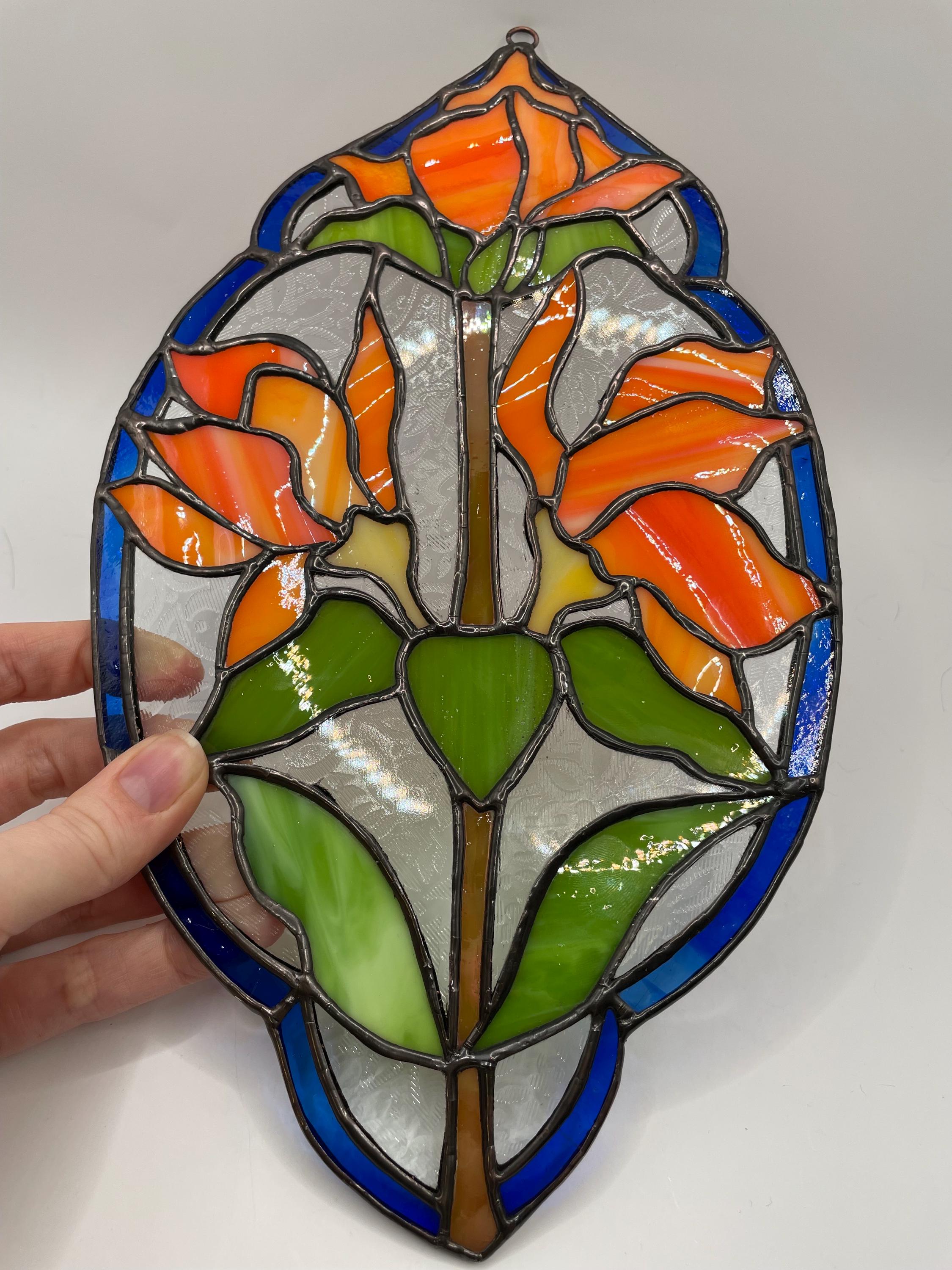 Orange Azaleas in Glass - Etsy