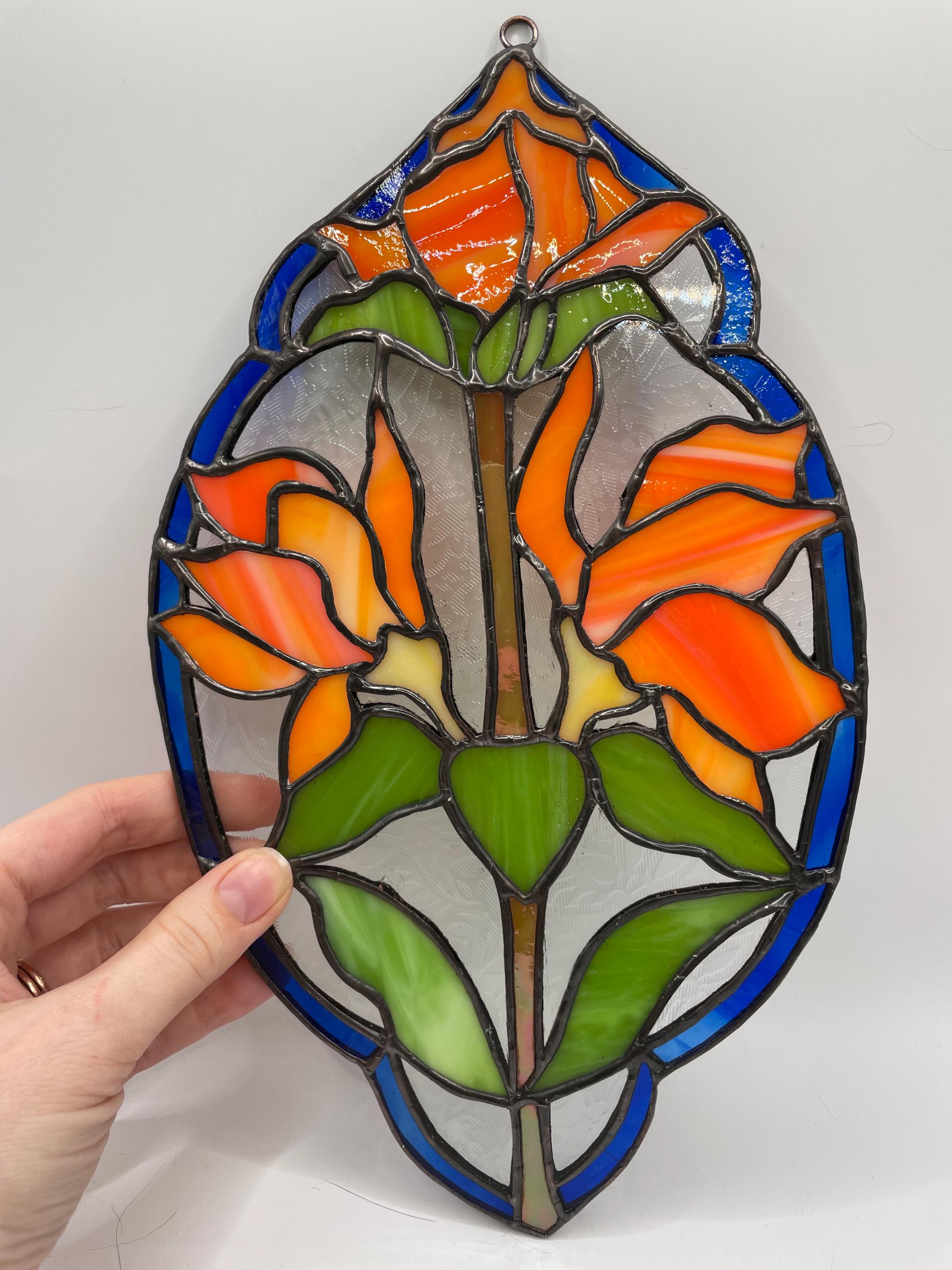 Orange Azaleas in Glass - Etsy