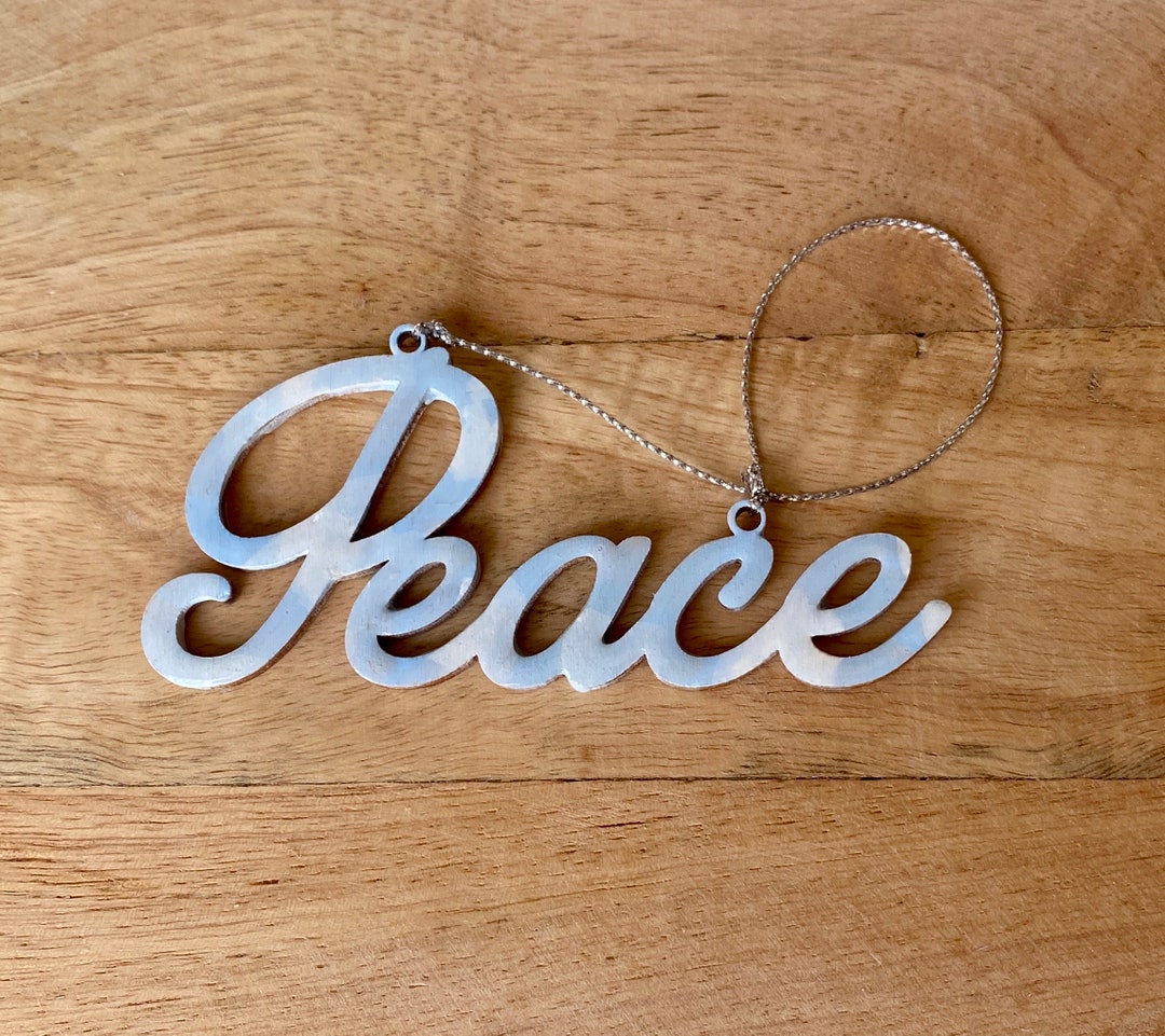 Peace Word Ornament - Etsy