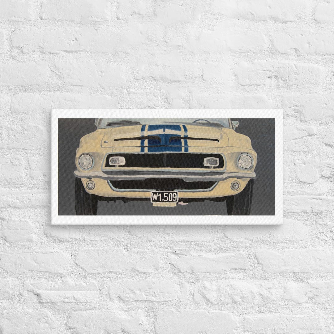 1968 Ford Shelby Mustang Oil Painting Original Wall Print Canvas - Etsy