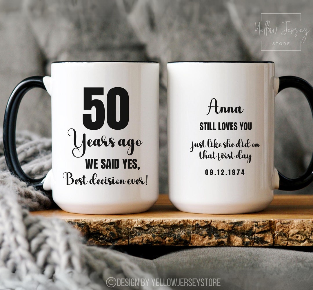 50th Wedding Anniversary Mug Set, 50 Years Ago Anniversary Mugs ...