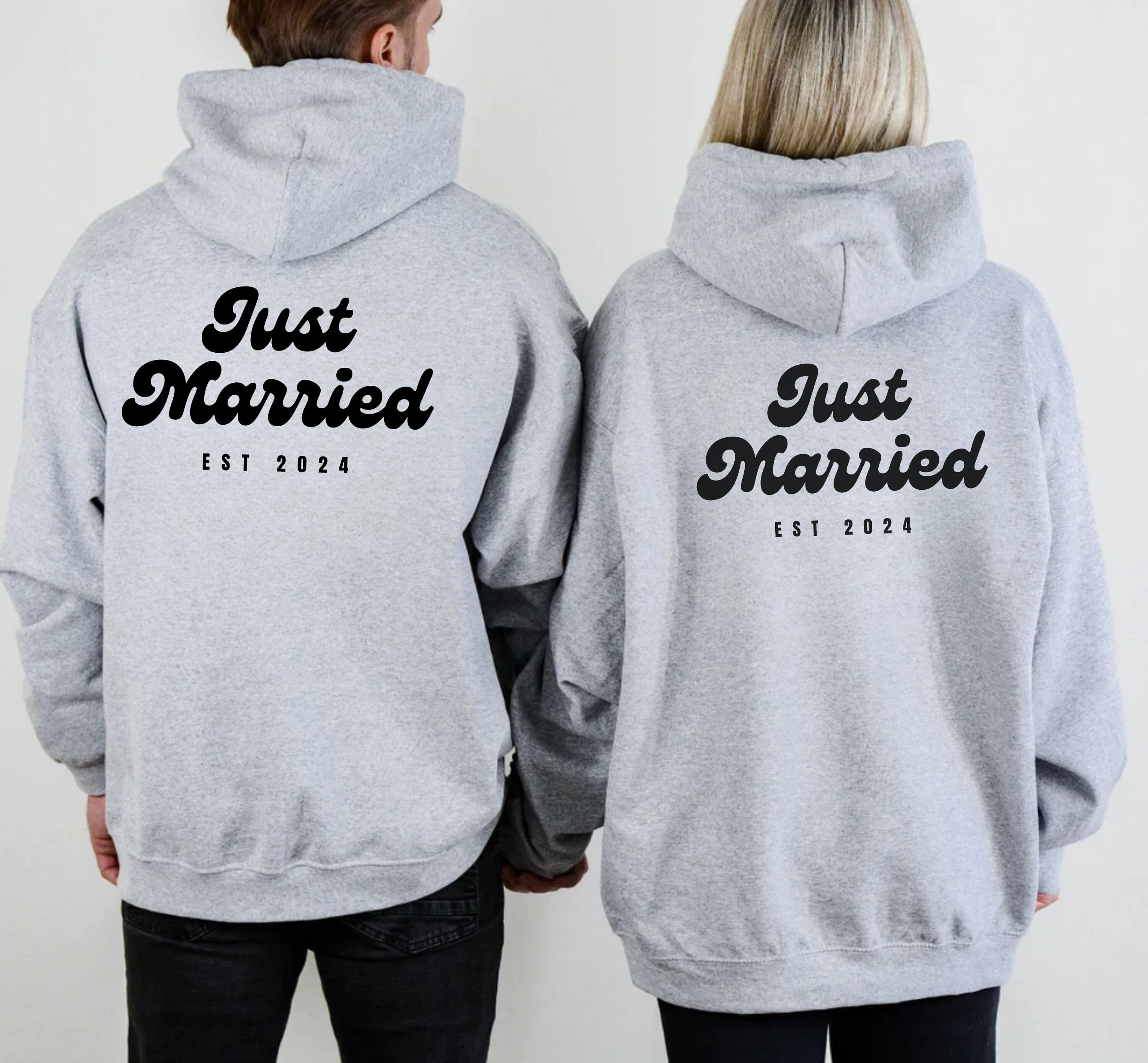 Just Married Matching Hoodie, Personalized Wedding Gift, Custom ...