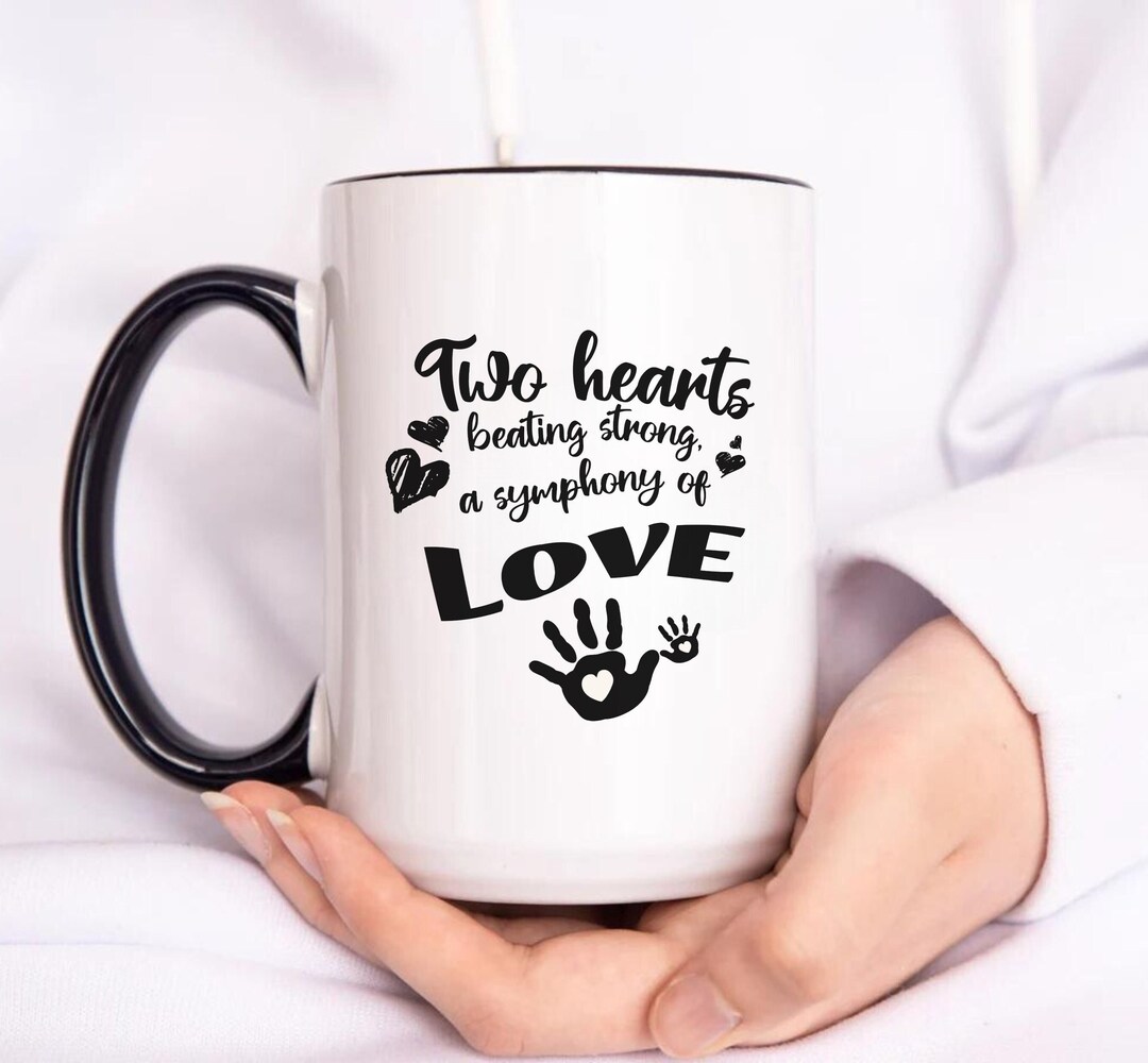 Pregnancy Mug, Two Hearts Beating Mug, Baby Announcement Mug, Pregnancy ...