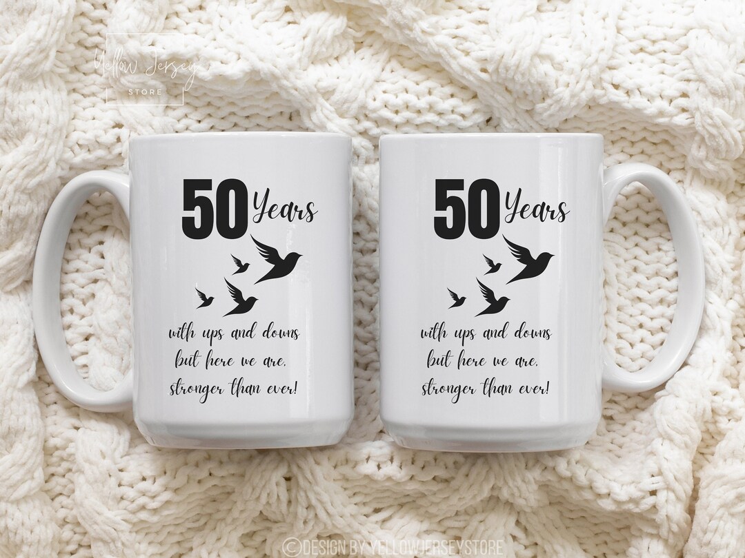 Personalized 50th Anniversary Mug Set, Custom Golden Wedding ...