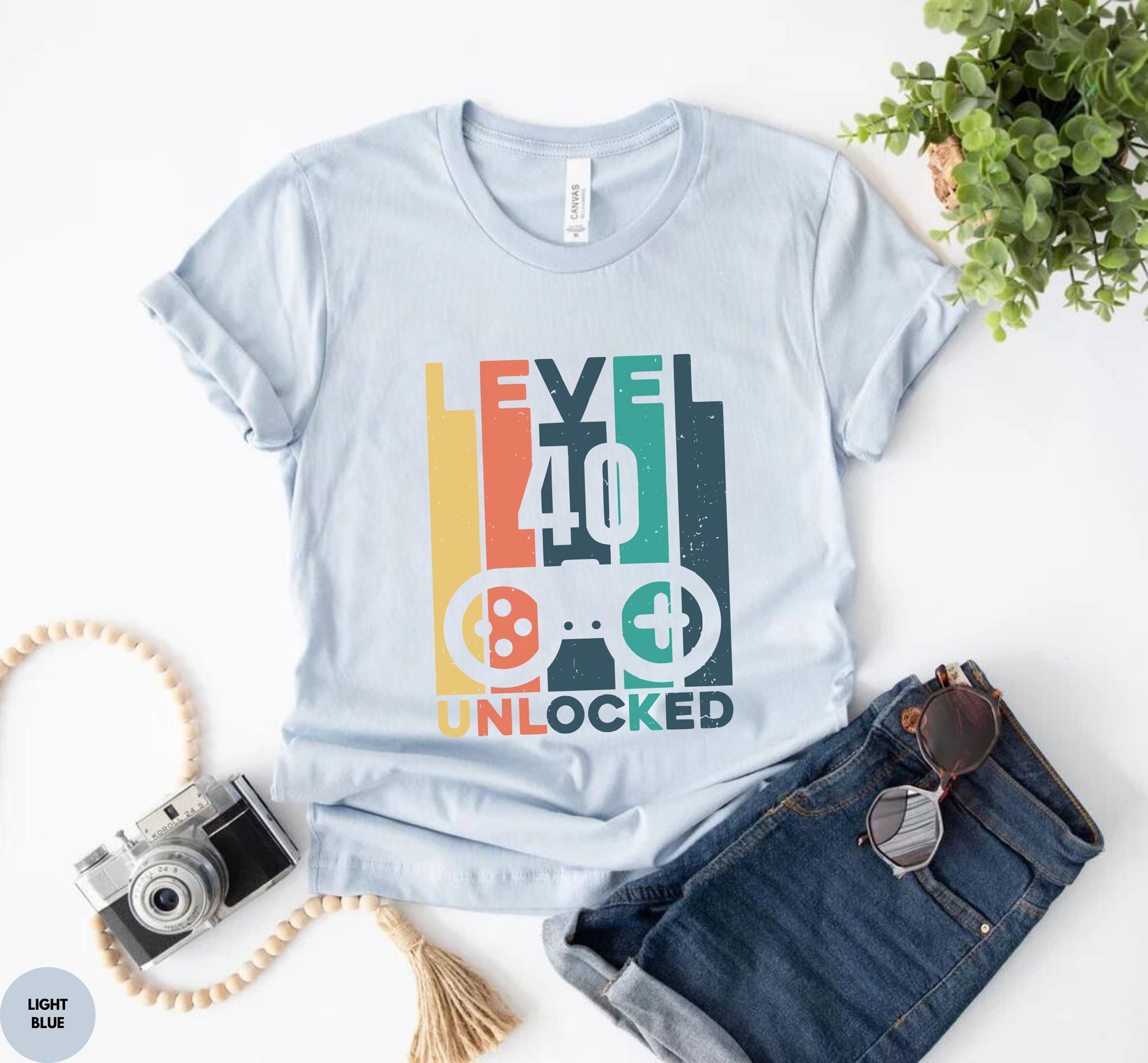Level 40 Unlocked Shirt, 40th Birthday Shirt, 40 Years Old Gift, Video ...