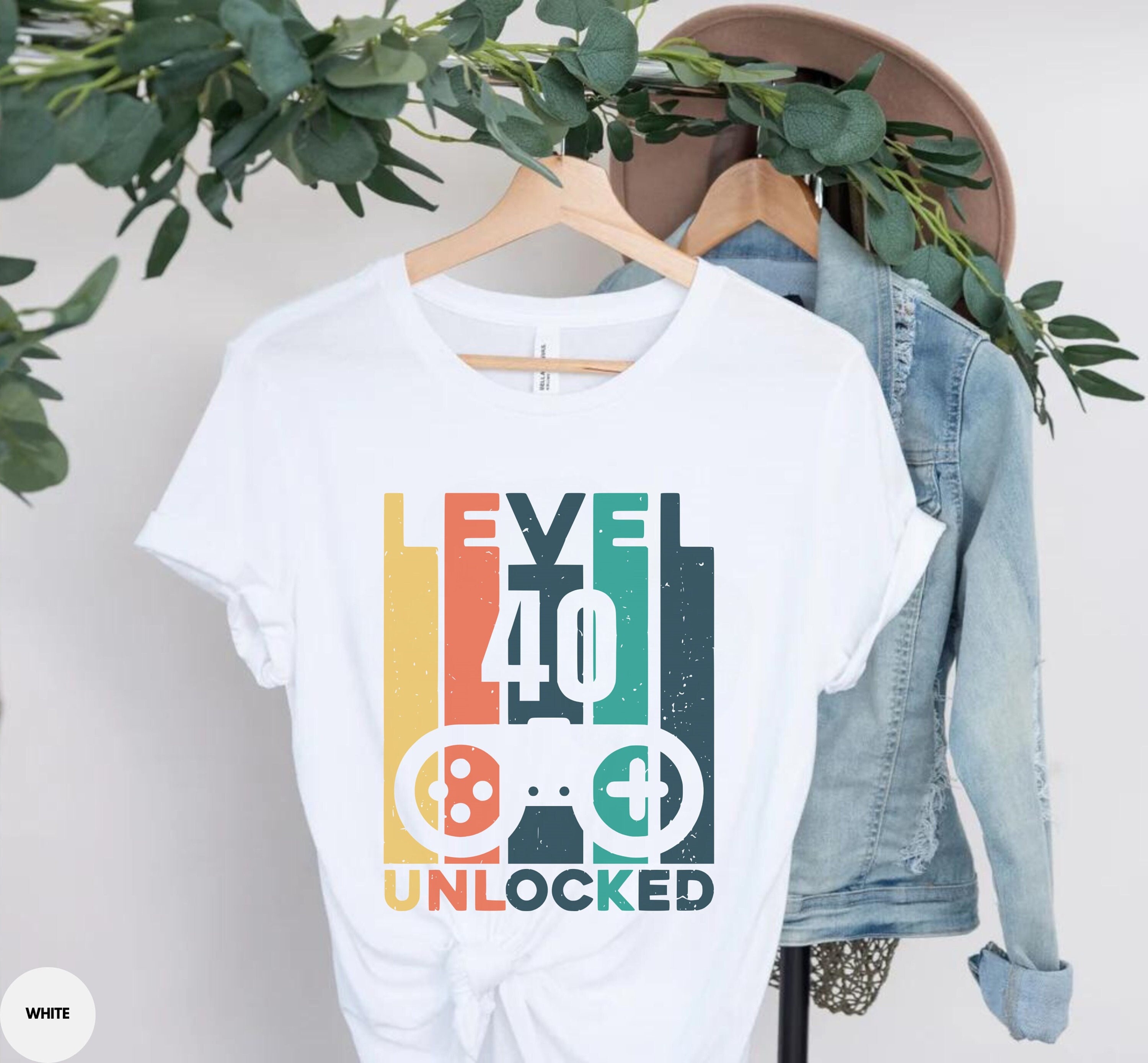 Level 40 Unlocked Shirt, 40th Birthday Shirt, 40 Years Old Gift, Video ...