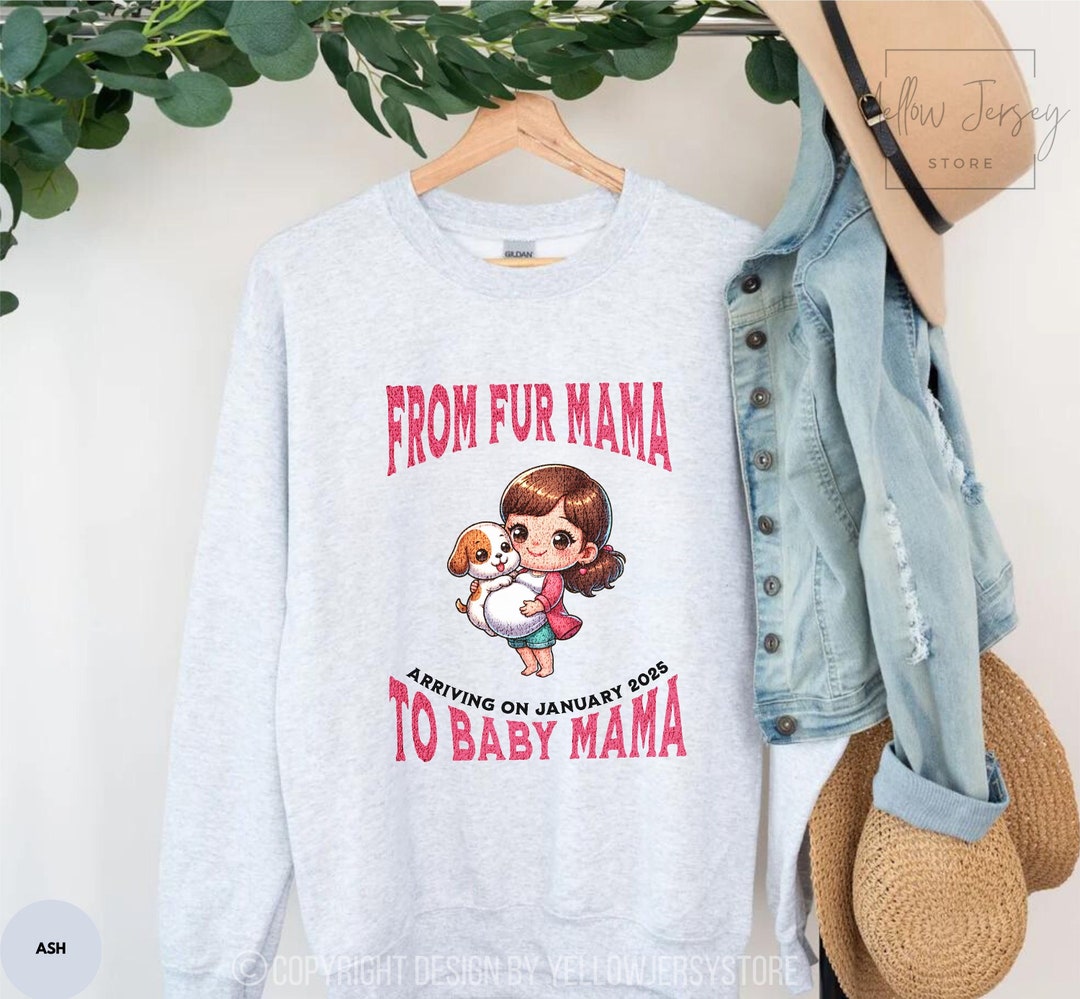 From Fur Mama to Baby Mama, Pregnant Sweatshirt, Gift for Expecting Mom ...