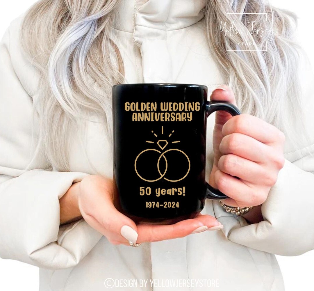 Personalized 50th Anniversary Mug Set, Custom Golden Wedding ...