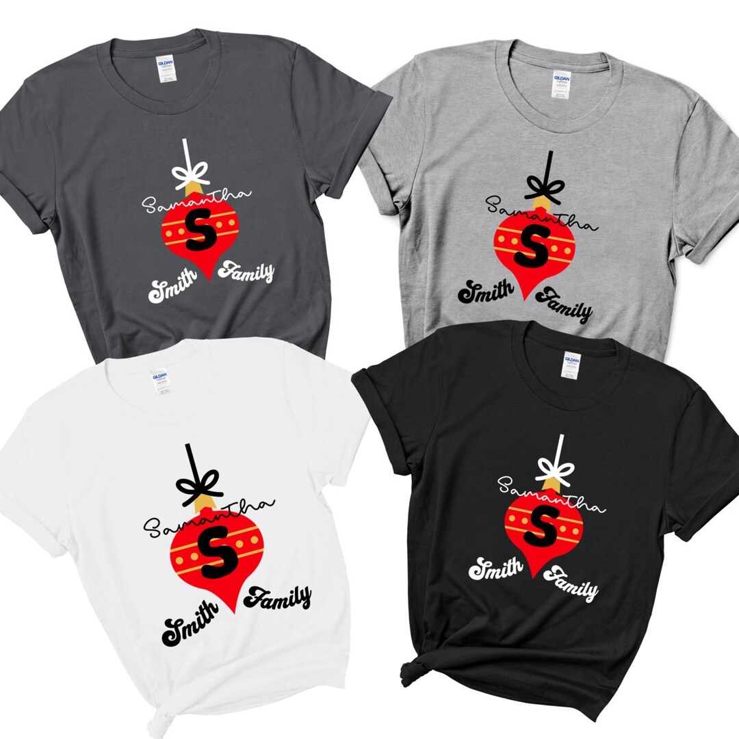 Custom Name Matching Ornament Shirt, Custom Family Christmas Shirt ...