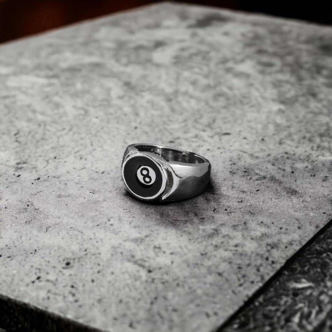 Men 8 Ball Brass Ring Billiards Ring Grunge Jewelry Chunky - Etsy