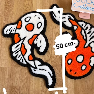 Rugs Koi Fish Carpet Tufting Tapis Custom Cute Home Decoration Vintage ...