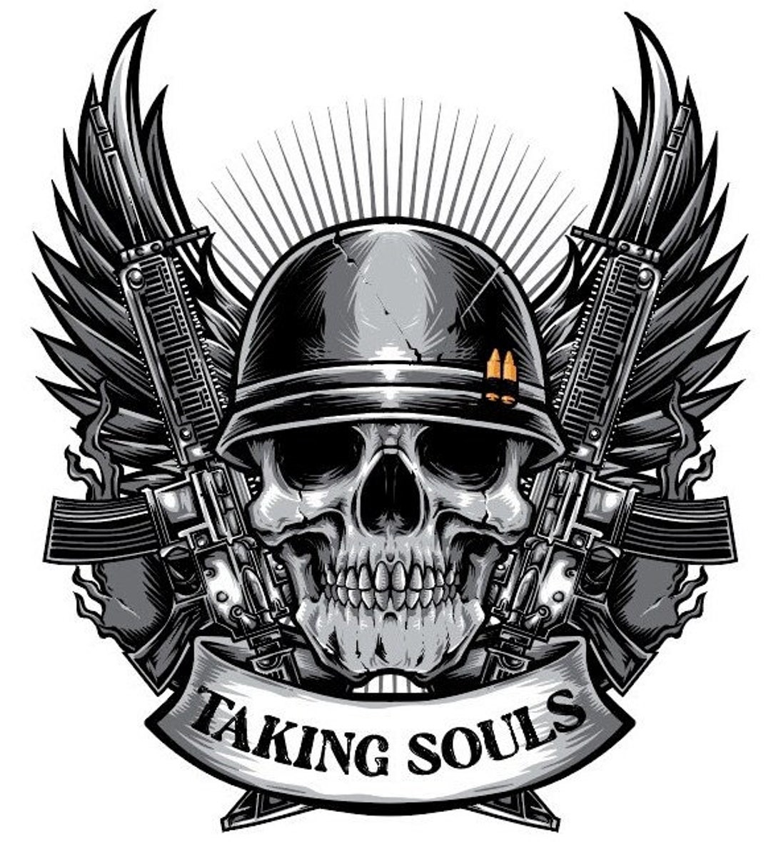 Taking Souls Skull With Dual Machine Guns - Etsy