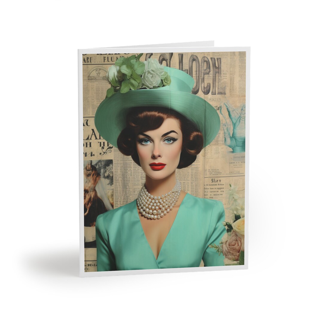 Vintage Note Cards, Fashion Model Greeting Cards, Jadeite Fanatic Blank ...