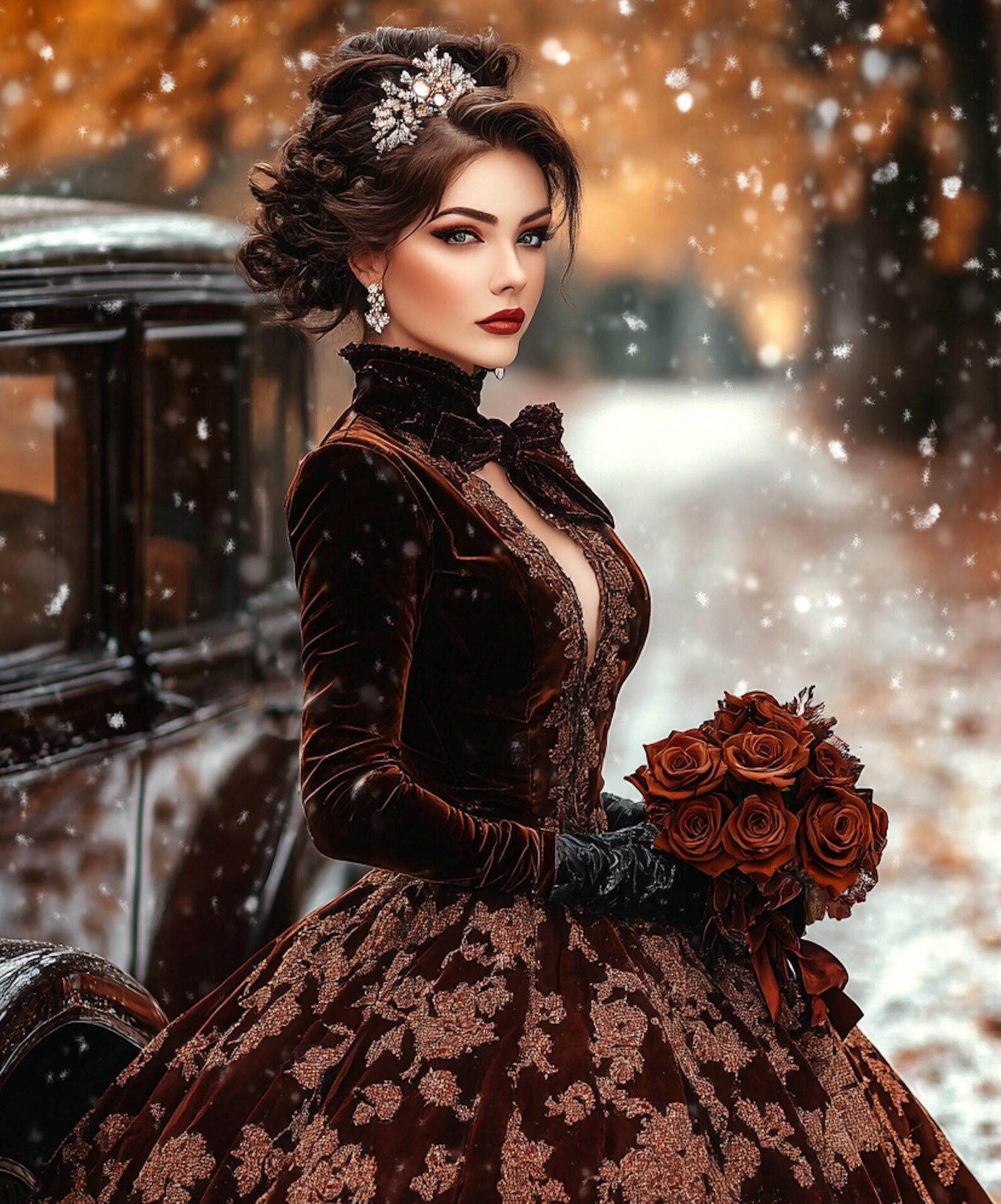 Vintage Woman Portrait Wall Art | Vintage Ball Gown Art Print ...