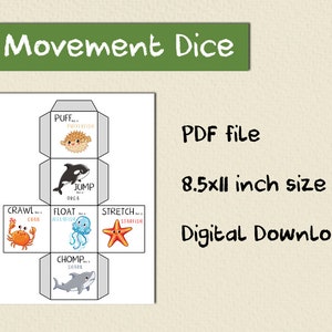 Underwater Movement Dice Game | Ocean Animals Movement Activity ...