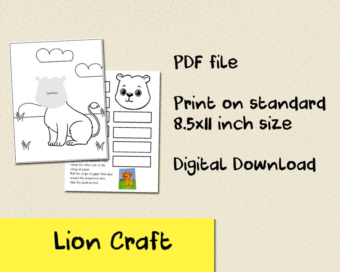 Lion Craft | Crafting Activity | Preschool Fine Motor | Kid Art Project ...