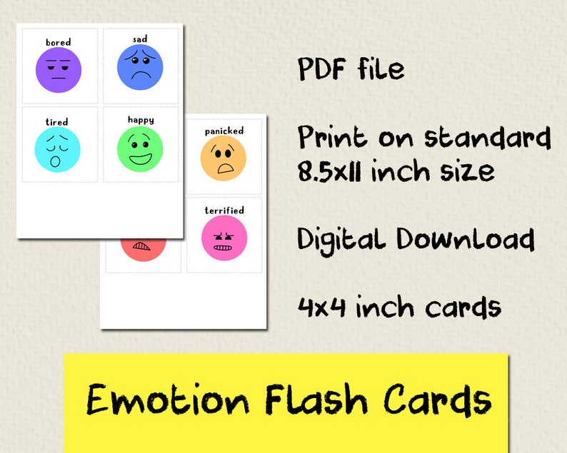 Calm Down Emotion Flash Cards | Anger Management for Kids | Mindful ...