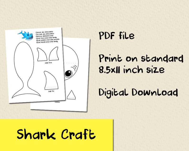 Shark Craft | Ocean Crafting Activity | Preschool Fine Motor ...