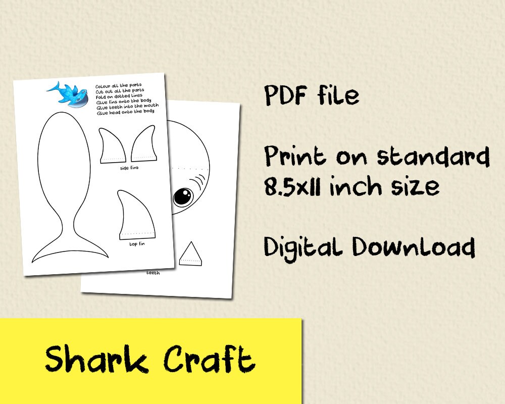 Shark Craft | Ocean Crafting Activity | Preschool Fine Motor ...