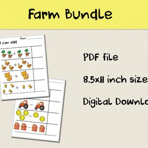Farm Bundle | Preschool Worksheets | Matching Activity | I Spy for Kids ...