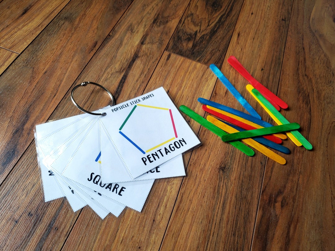 Popsicle Stick Shapes Preschool Activity Game Educational Busy Bag - Etsy
