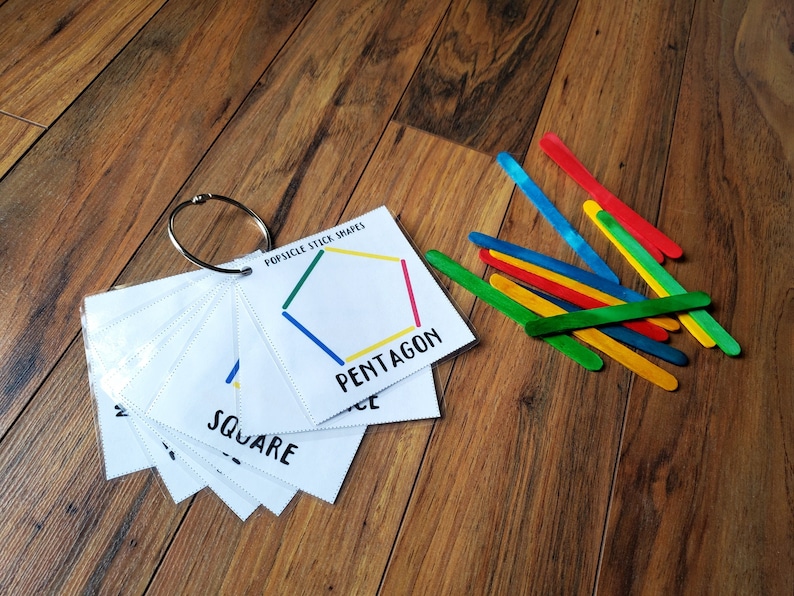 Popsicle Stick Shapes Preschool Activity Game Educational Busy Bag - Etsy