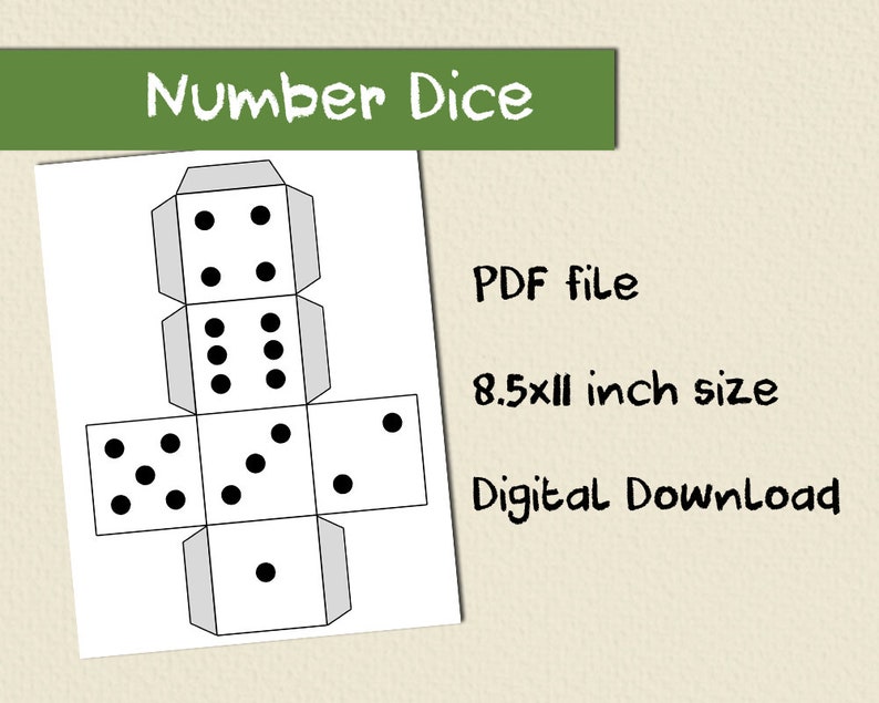 Number Dice Game | Printable Number Dice Activity | Educational ...