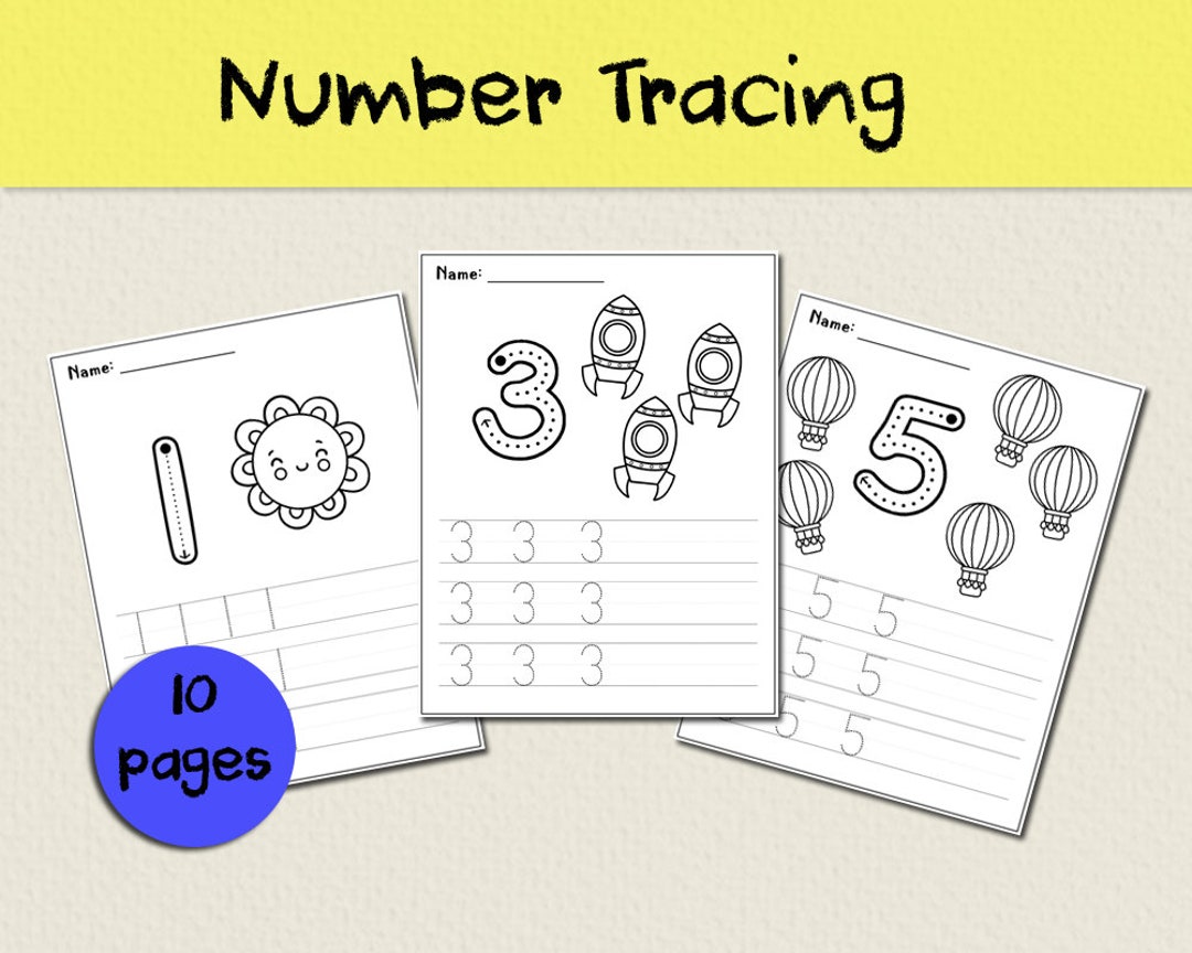 Number Tracing | Preschool Worksheets | Homeschool Workbook - Etsy