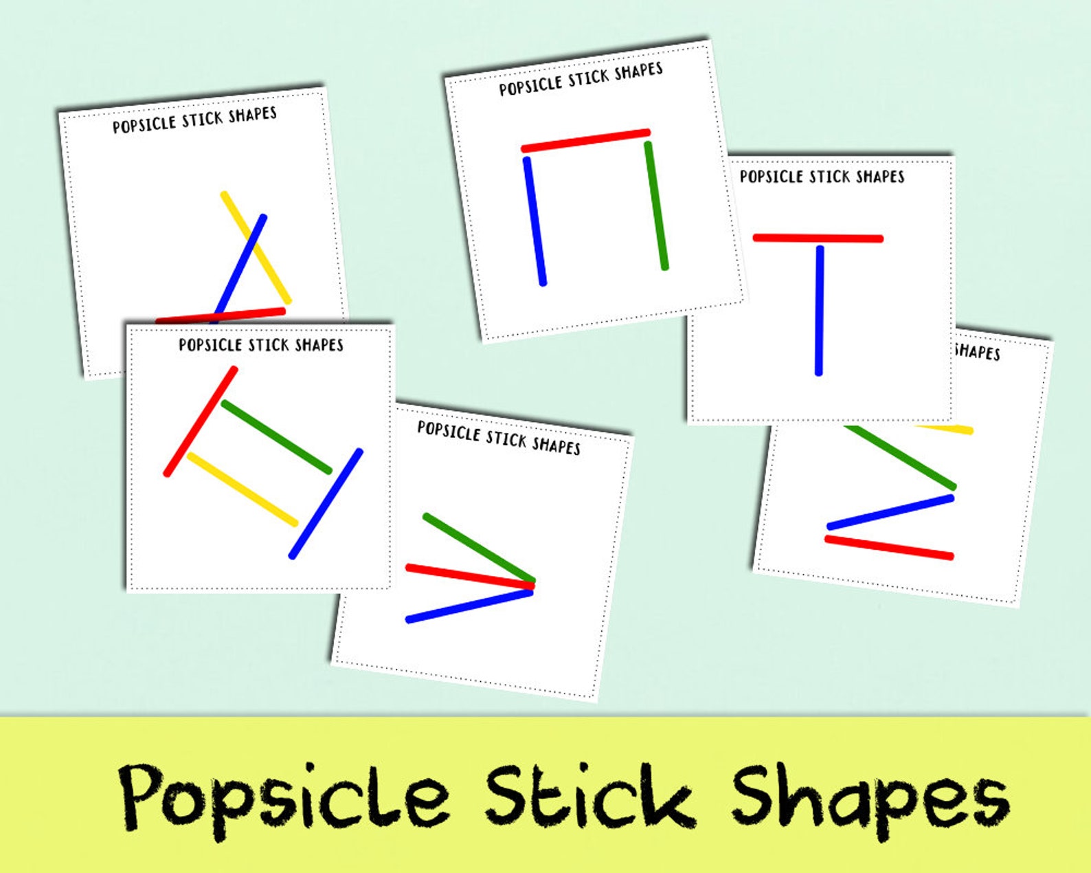 Popsicle Stick Shapes | Preschool Activity Game | Educational Busy Bag ...
