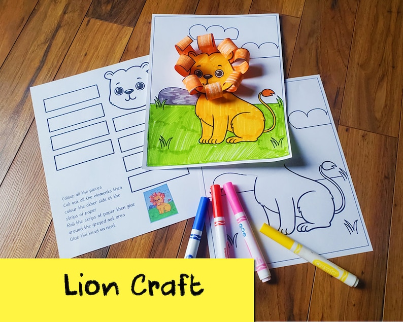 Lion Craft | Crafting Activity | Preschool Fine Motor | Kid Art Project ...