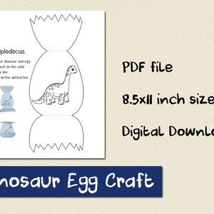Diplodocus Dinosaur Egg Craft Crafting Activity Preschool Fine Motor ...