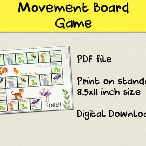Movement Animal Board Game | Ocean Animals Movement Activity ...