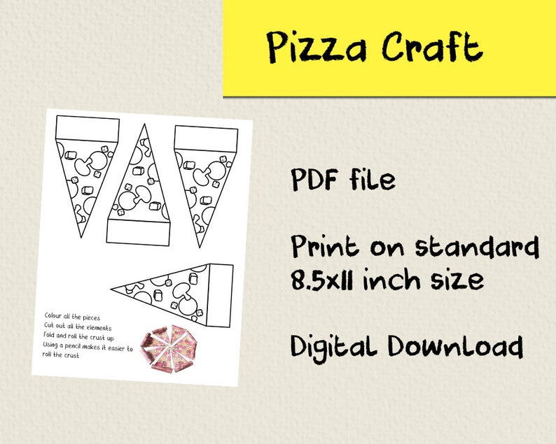 Pizza Craft | Crafting Activity | Preschool Fine Motor | Kid Art ...