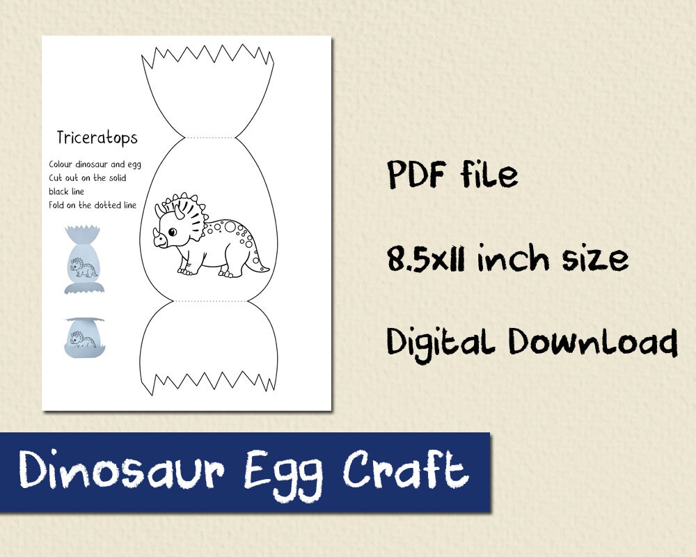 Triceratops Dinosaur Egg Craft | Crafting Activity | Preschool Fine ...