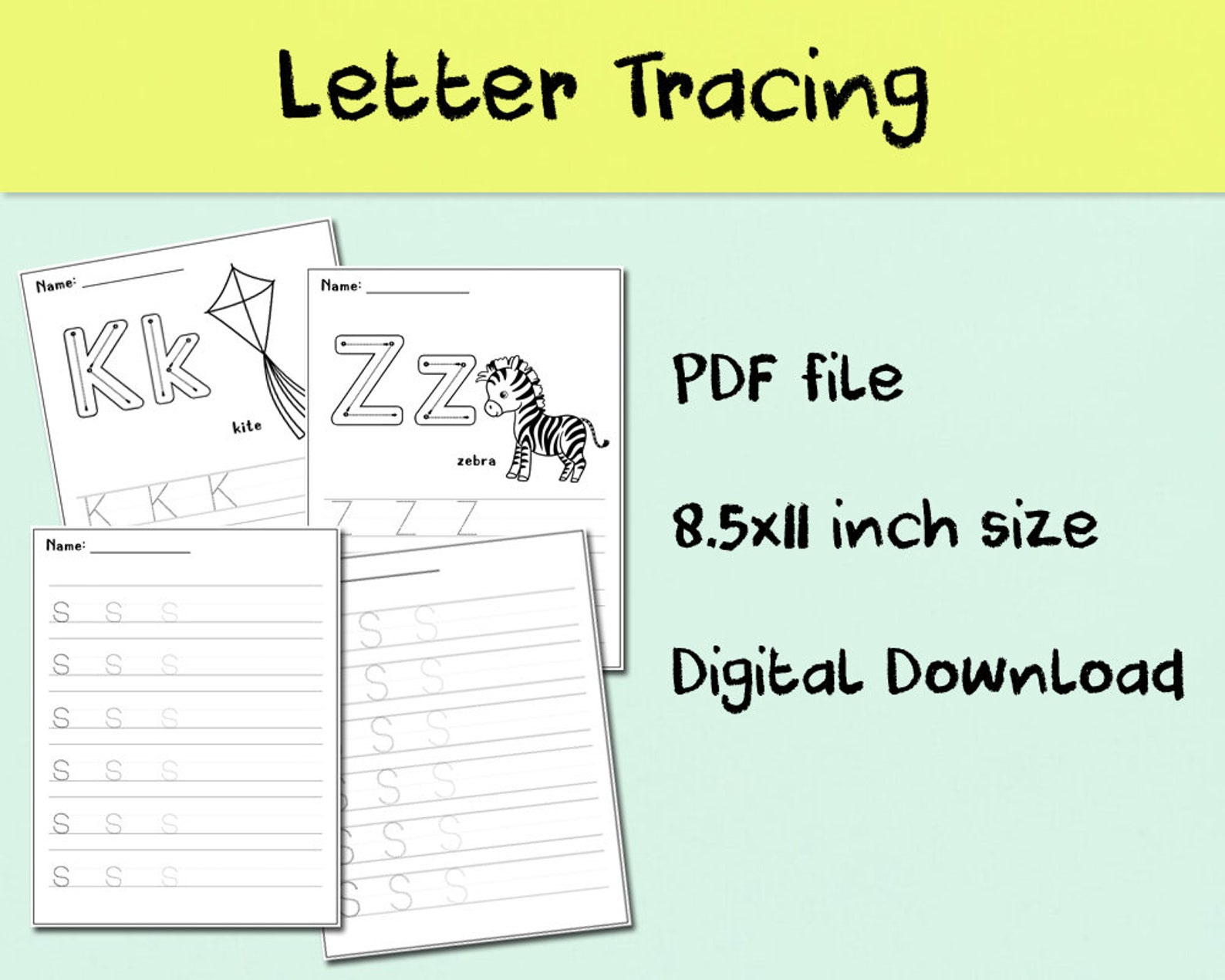 Alphabet Tracing Preschool Worksheets Letter Recognition Homeschool ...