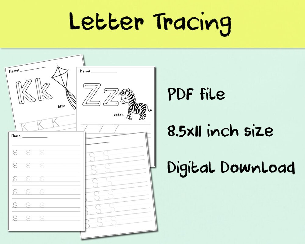 Alphabet Tracing Preschool Worksheets Letter Recognition Homeschool ...