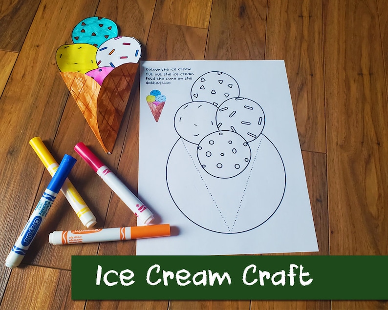Ice Cream Cone Craft | Summer Crafting Activity | Preschool Fine Motor ...