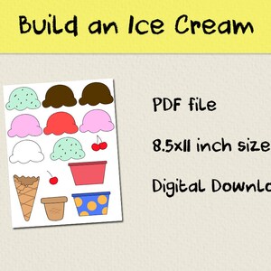 Build an Ice Cream | Recipe Card Activity | Preschool Games ...