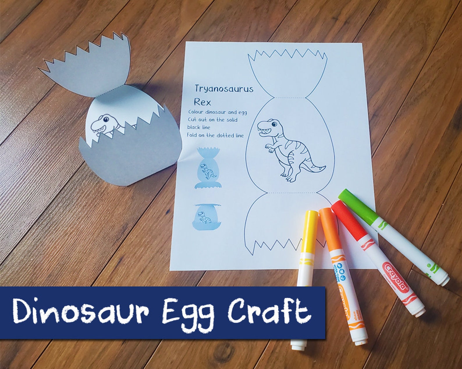 T-rex Dinosaur Egg Craft | Crafting Activity | Preschool Fine Motor ...