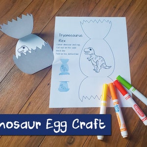 T-rex Dinosaur Egg Craft | Crafting Activity | Preschool Fine Motor ...