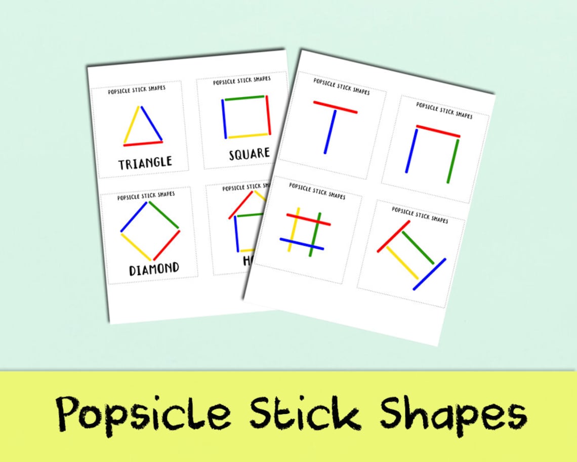 Popsicle Stick Shapes Preschool Activity Game Educational Busy Bag - Etsy