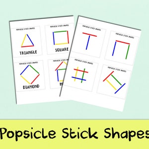 Popsicle Stick Shapes Preschool Activity Game Educational Busy Bag - Etsy
