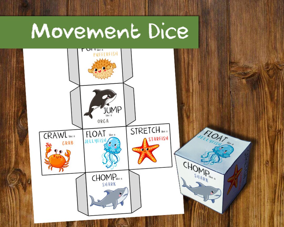 Underwater Movement Dice Game | Ocean Animals Movement Activity ...