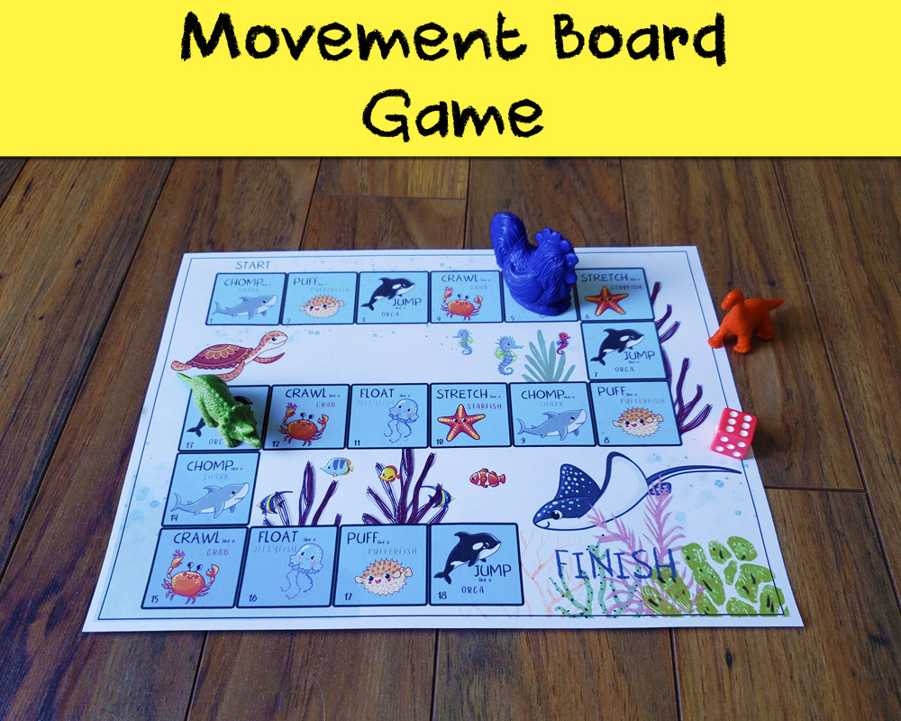 Movement Underwater Board Game | Ocean Animals Movement Activity ...